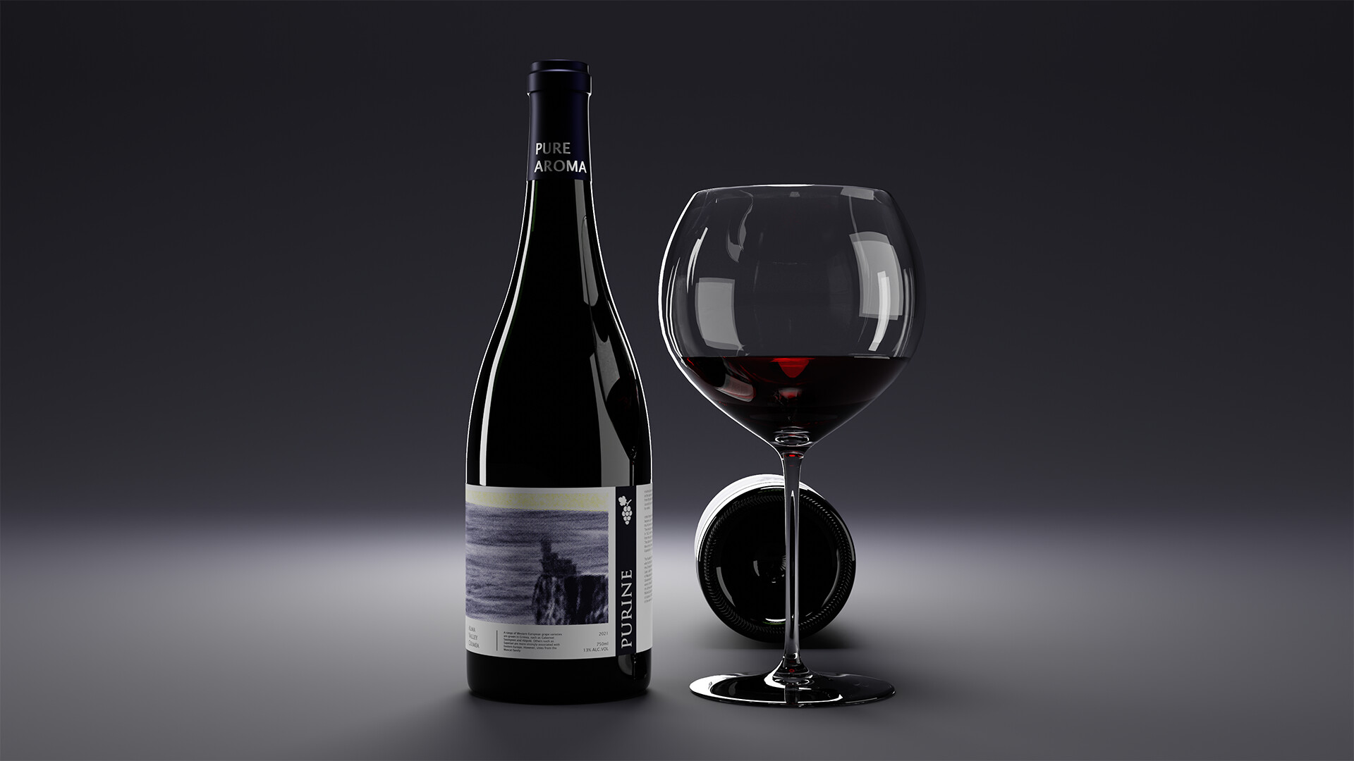Ihor Volkov - Product visualization: wine bottle