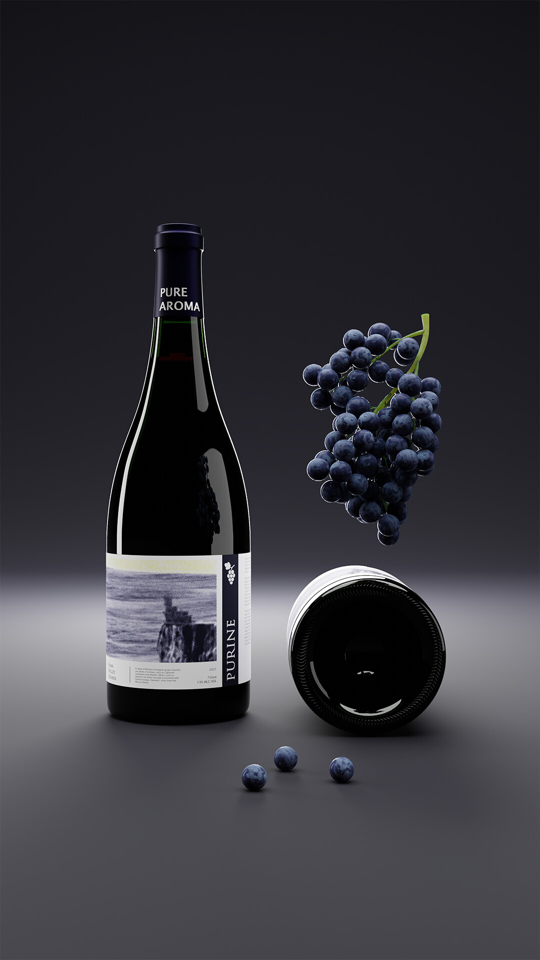 Ihor Volkov - Product visualization: wine bottle
