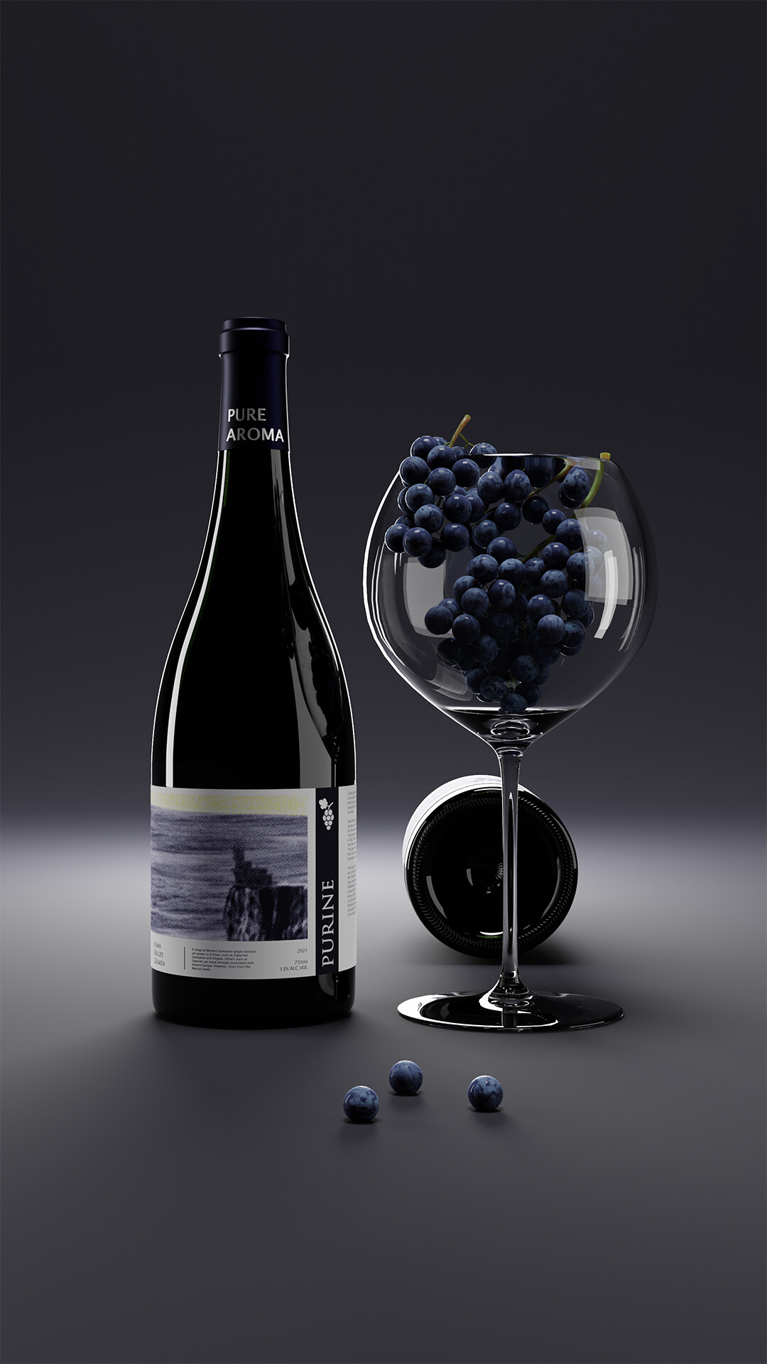 Ihor Volkov - Product visualization: wine bottle
