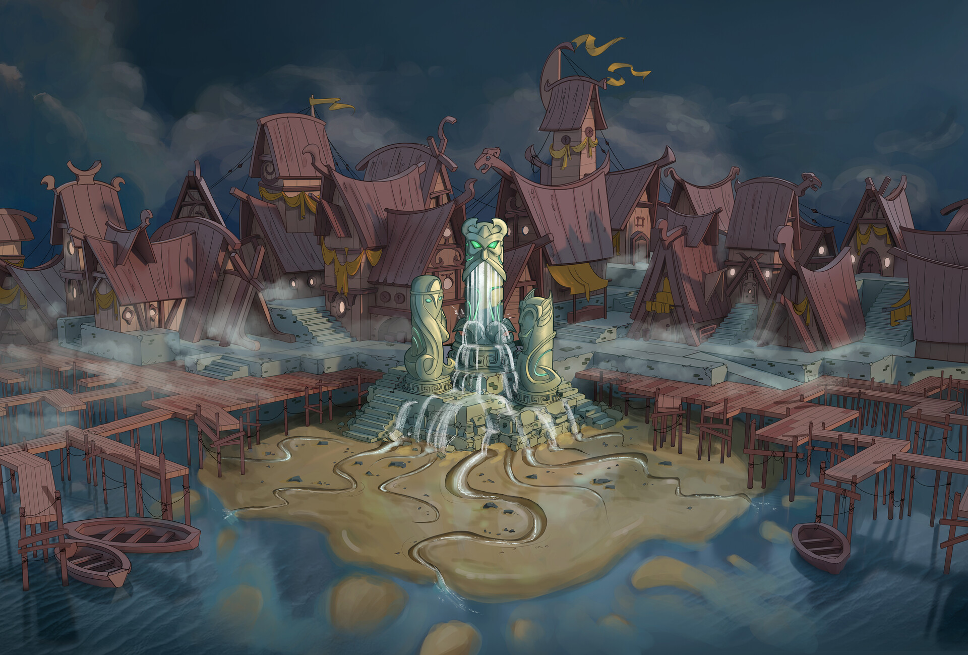 ArtStation - Viking Pagan Harbor