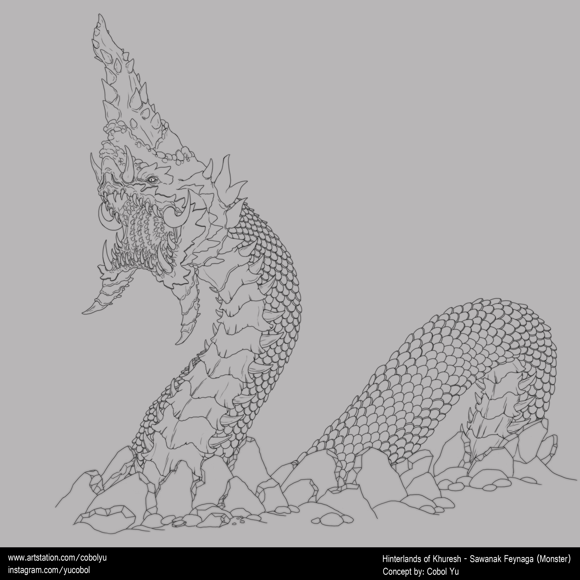 Cobol Yu - Warhammer Khuresh concept art: Sawanak Feynaga (Monster)