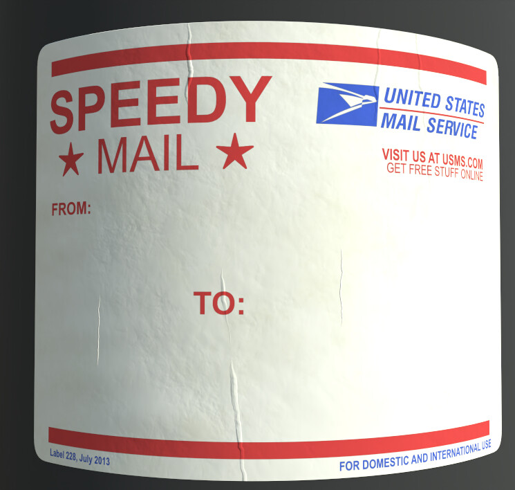 Kate Bui - Parametric fake USPS Sticker material