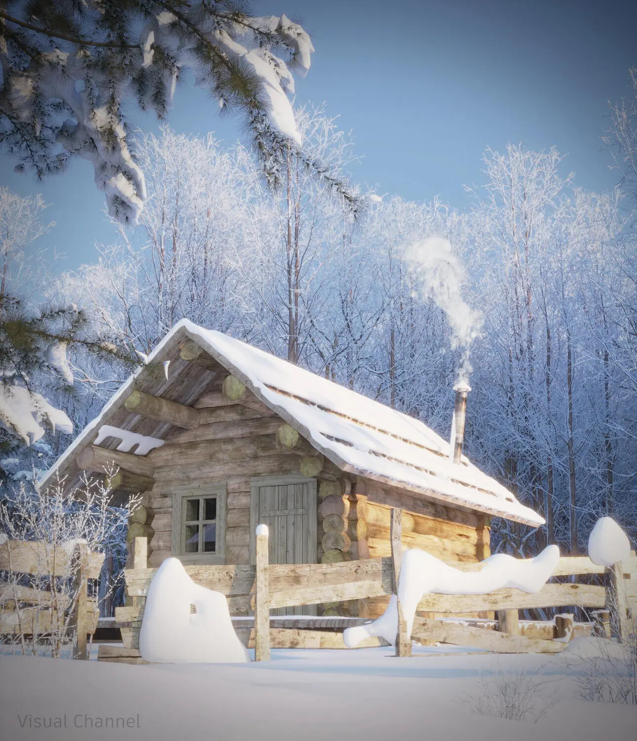 ArtStation - 11162. Download Free 3D Winter Scene Model By Uri Bean