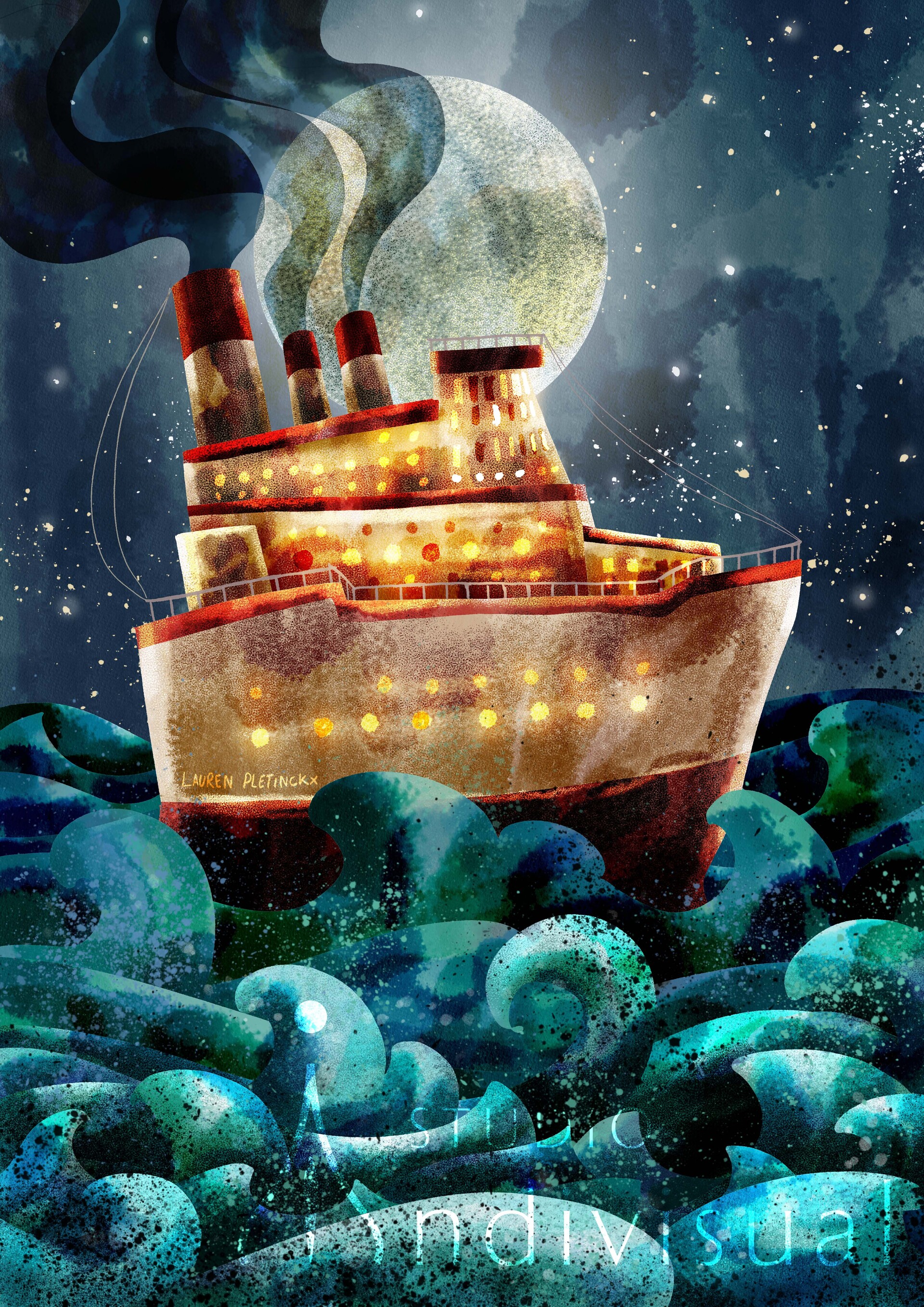 ArtStation - The Ship and the Full Moon