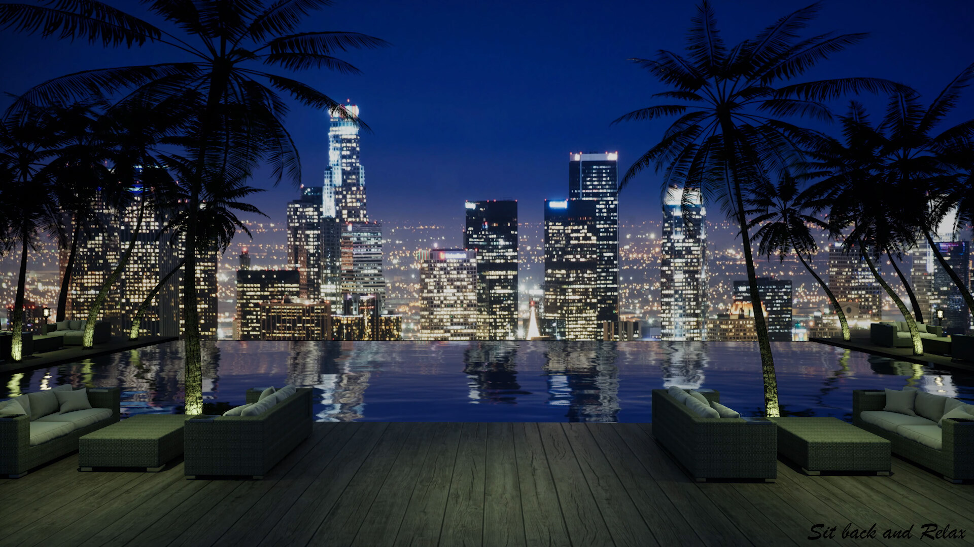 ArtStation - Rooftop pool