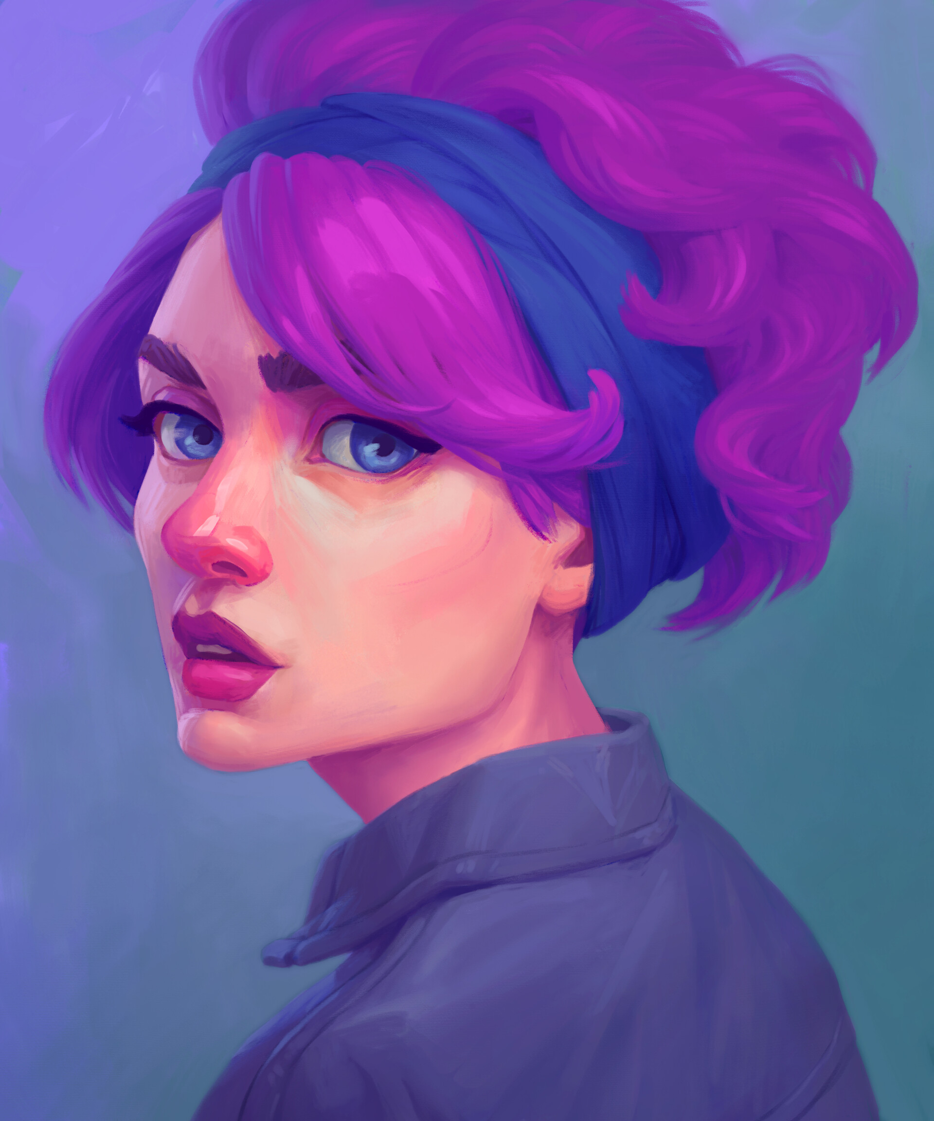 ArtStation - Purple portrait
