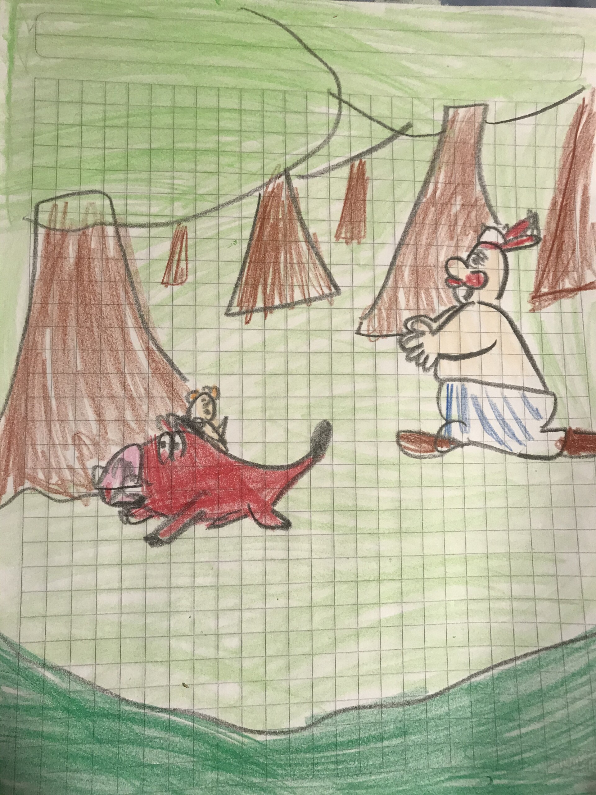 ArtStation - timon and pumba conocen a obelix