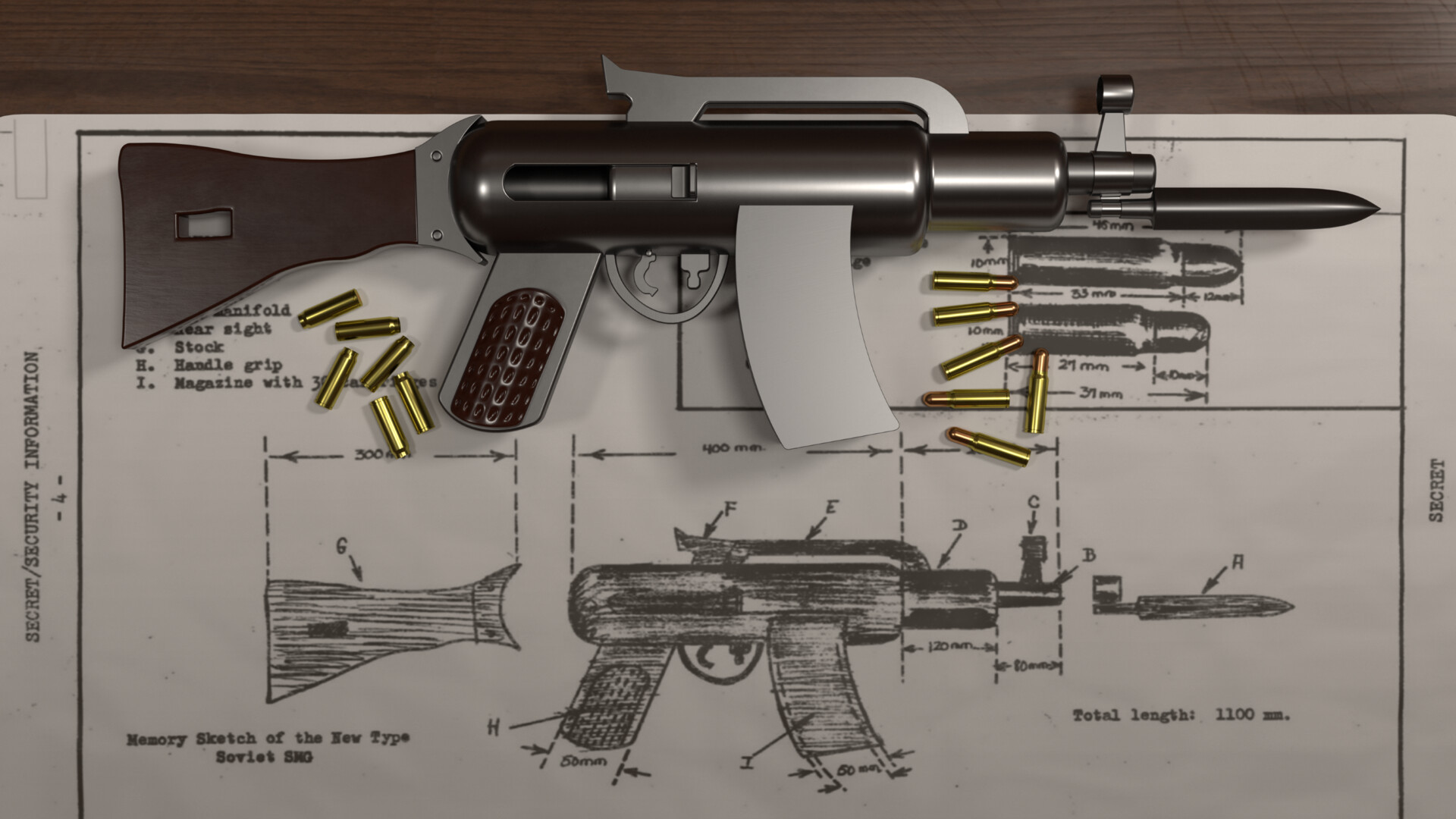 ArtStation - CIA Agent’s Memory Sketch of the Kalashnikov Rifle