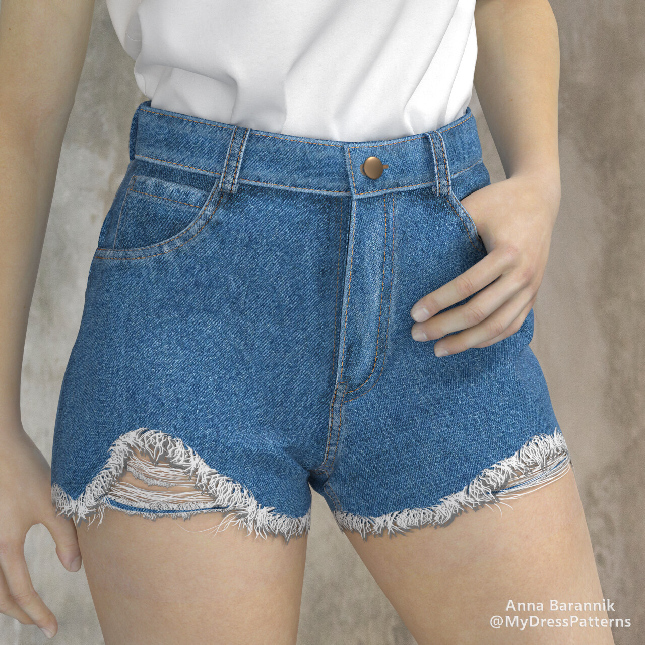 Anna Barannik - Jeans suit in Clo3D