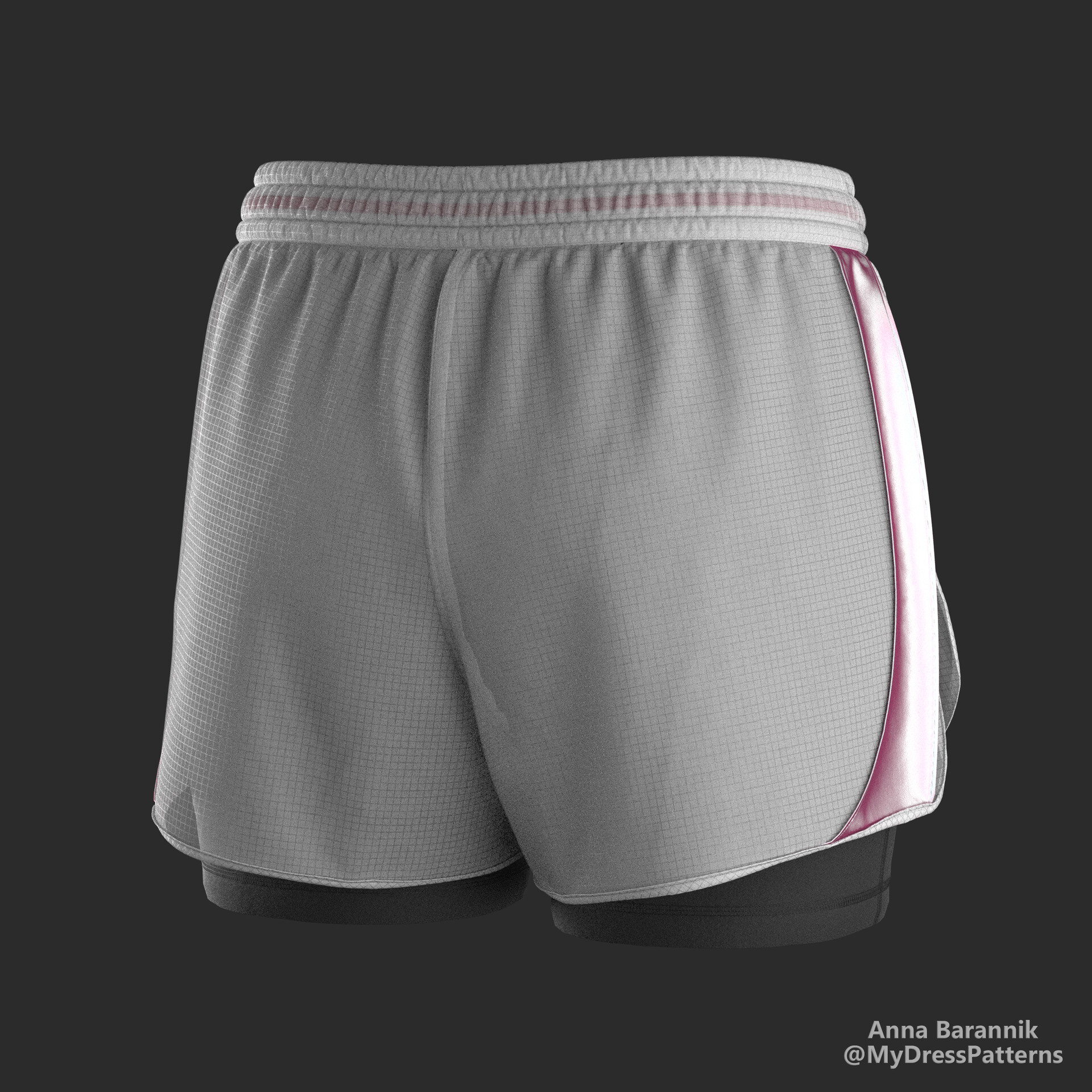 Anna Barannik - Translucent shorts with iridescent logo