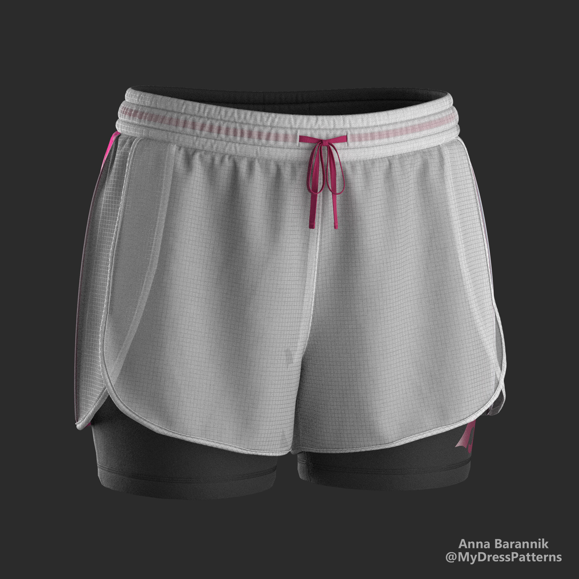 Anna Barannik - Translucent shorts with iridescent logo