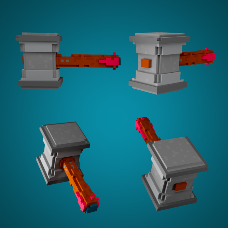 ArtStation - Dwarf Hammer {16x40x21 Voxels}