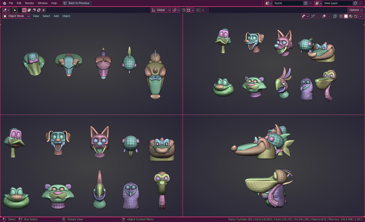 ArtStation - Ejercicio - Blocking de Practica del Curso de Escultura digital con Blender 2.9 (Udemy)