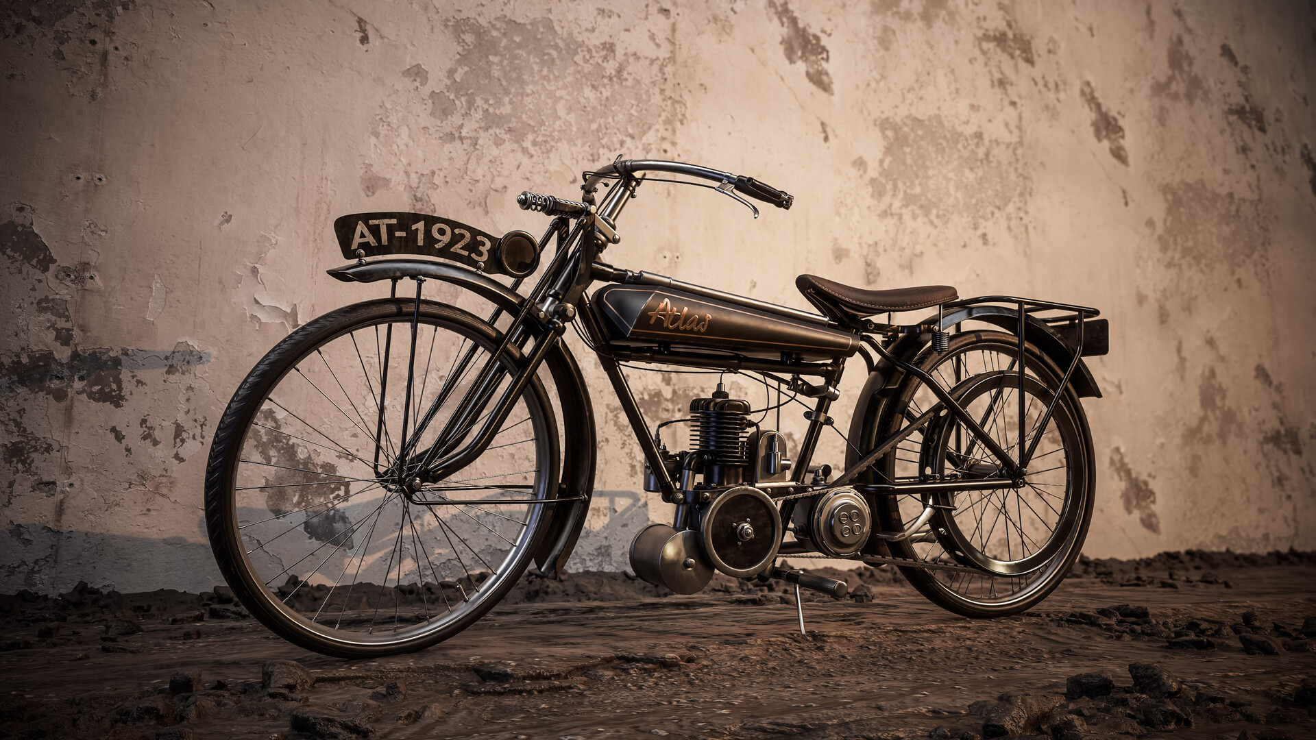 ArtStation - 1923 Aston Atlas Motorcycle