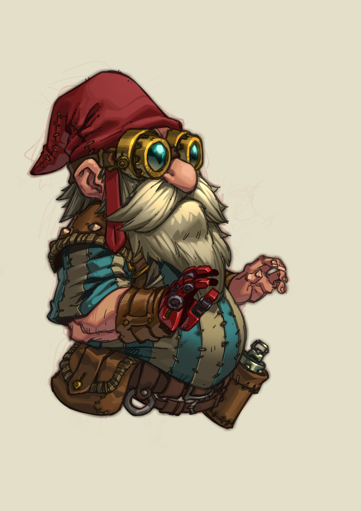 ArtStation - Dwarf with red hand