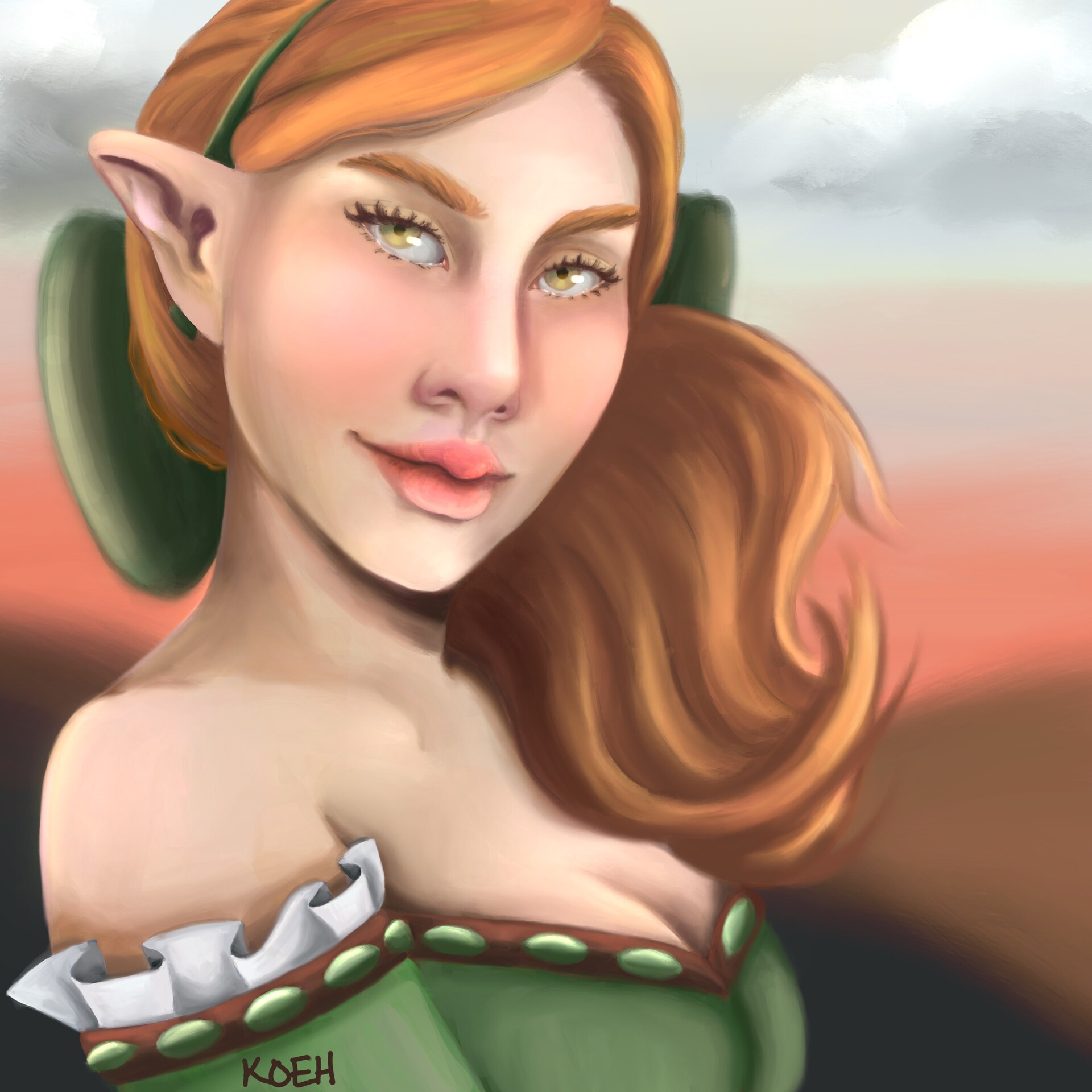 ArtStation - Portrait of a half-elf/elf