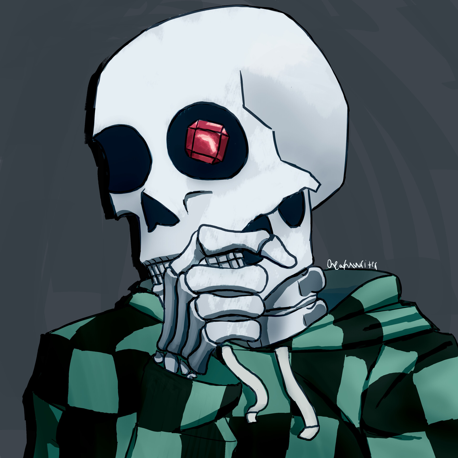 ArtStation - thinking skeleton