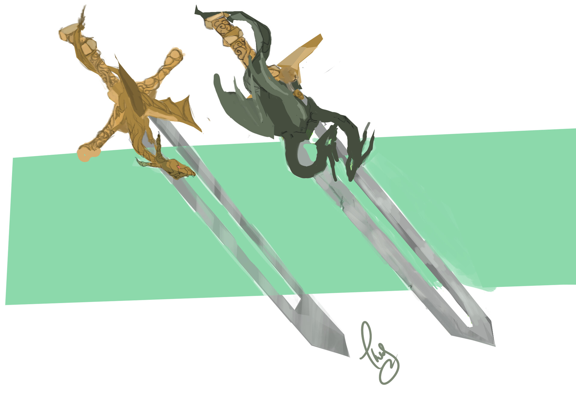 ArtStation - Dragon swords