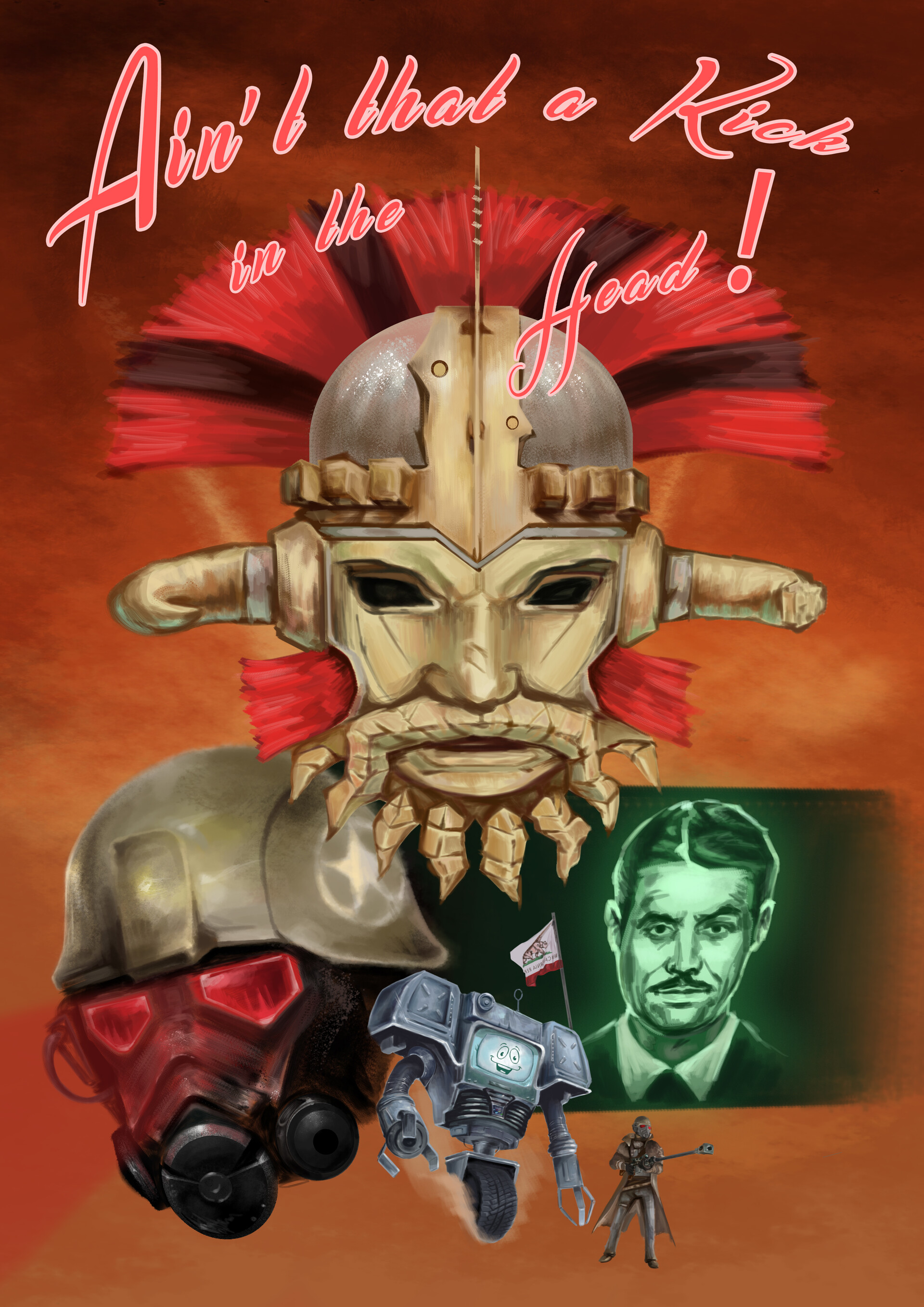 ArtStation - Fallout New Vegas poster - Ain't that a Kick in the Head!