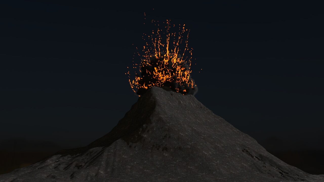 ArtStation - Houdini volcano scene