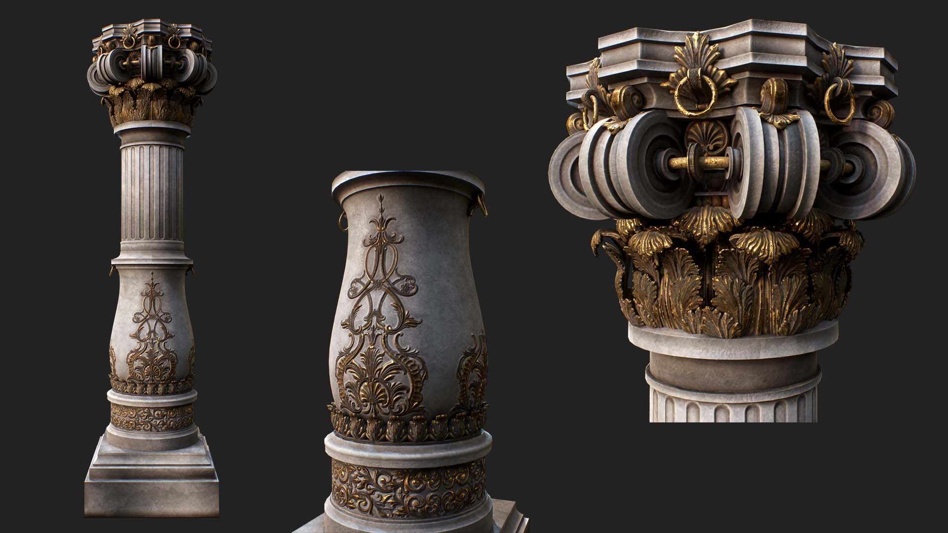 ArtStation - Props of 'Temple of confrontation'.