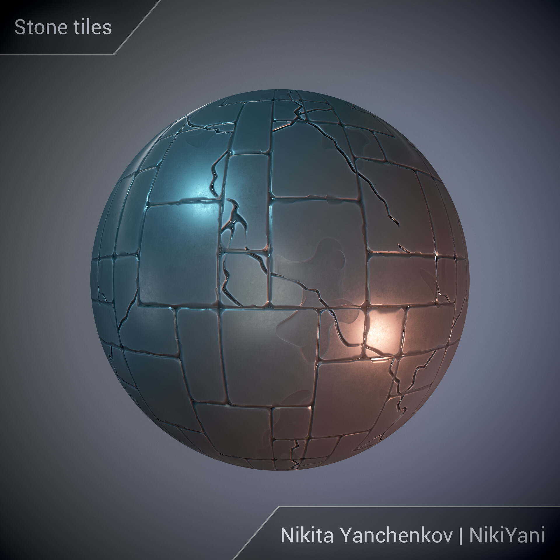 ArtStation - Stone tiles | Challenge "Substance Designer Study" (5/30).