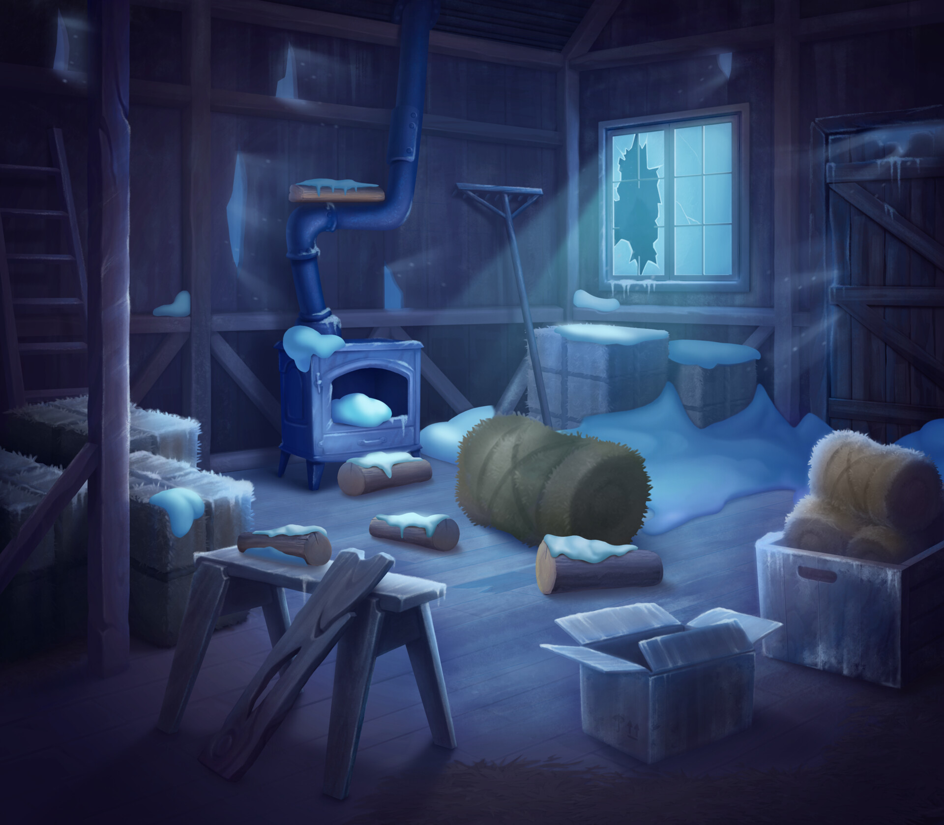 ArtStation - Frozen barn