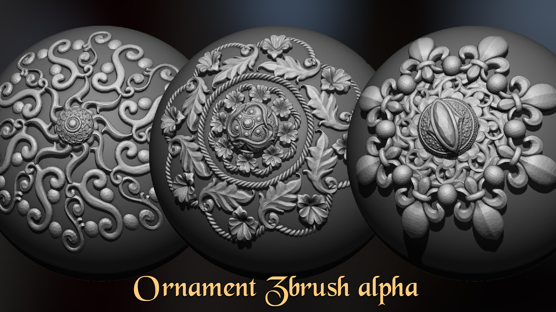 ArtStation - Ornaments Zbrush alphas