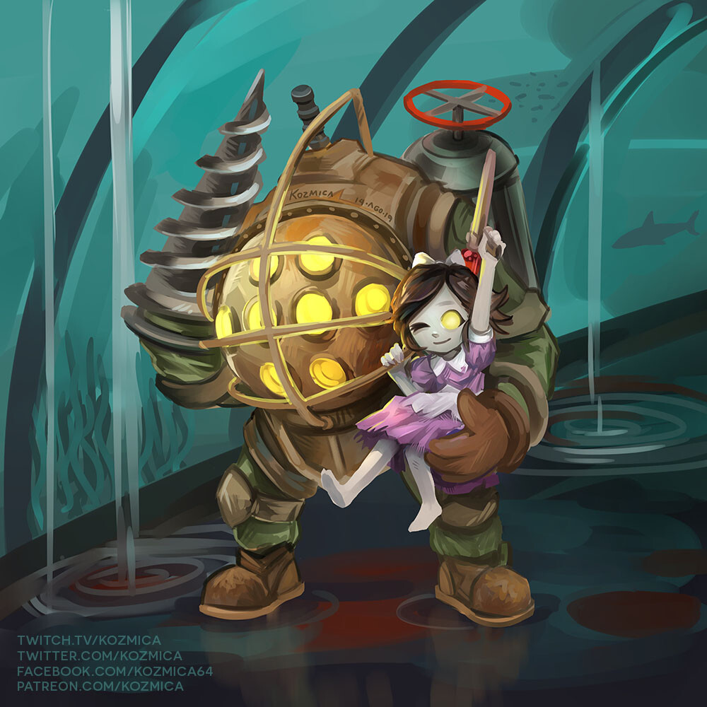 ArtStation - Big Daddy With Little Sister