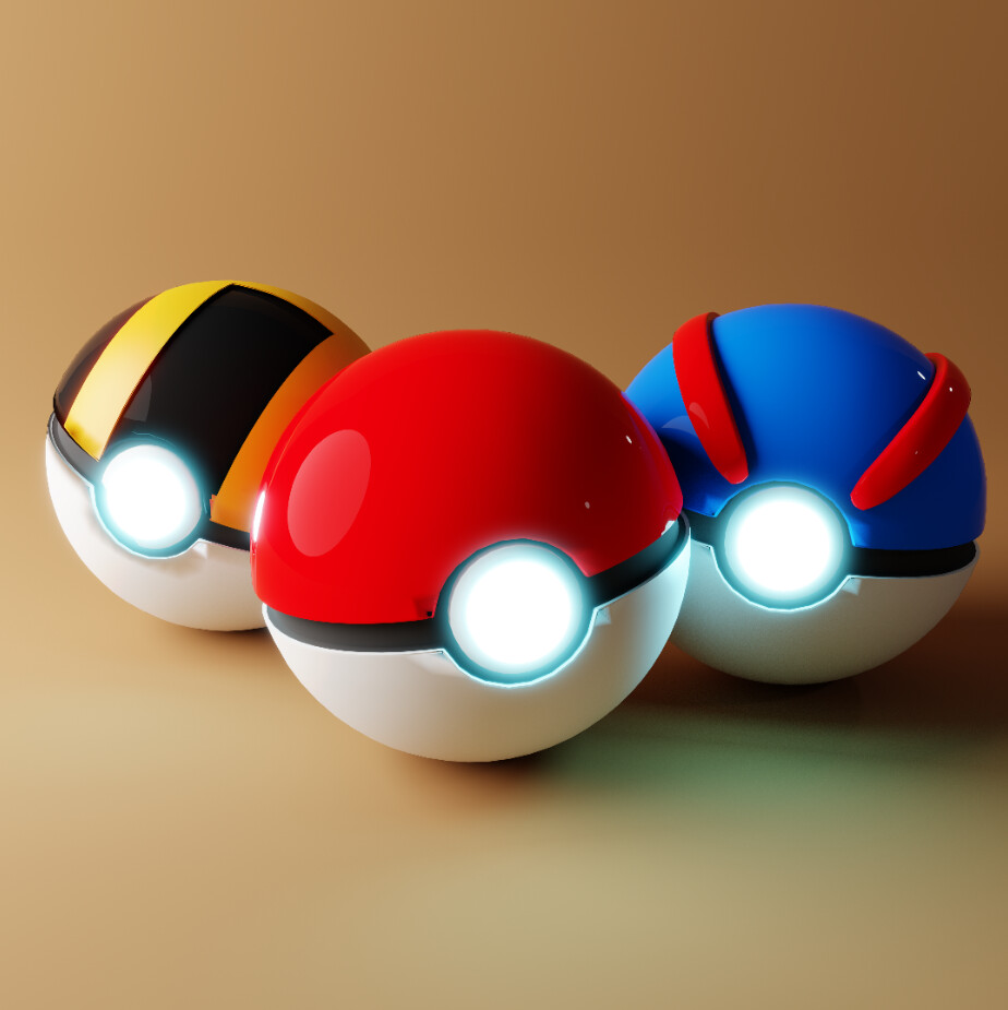 ArtStation - Pokeball, Superball and Hyperball