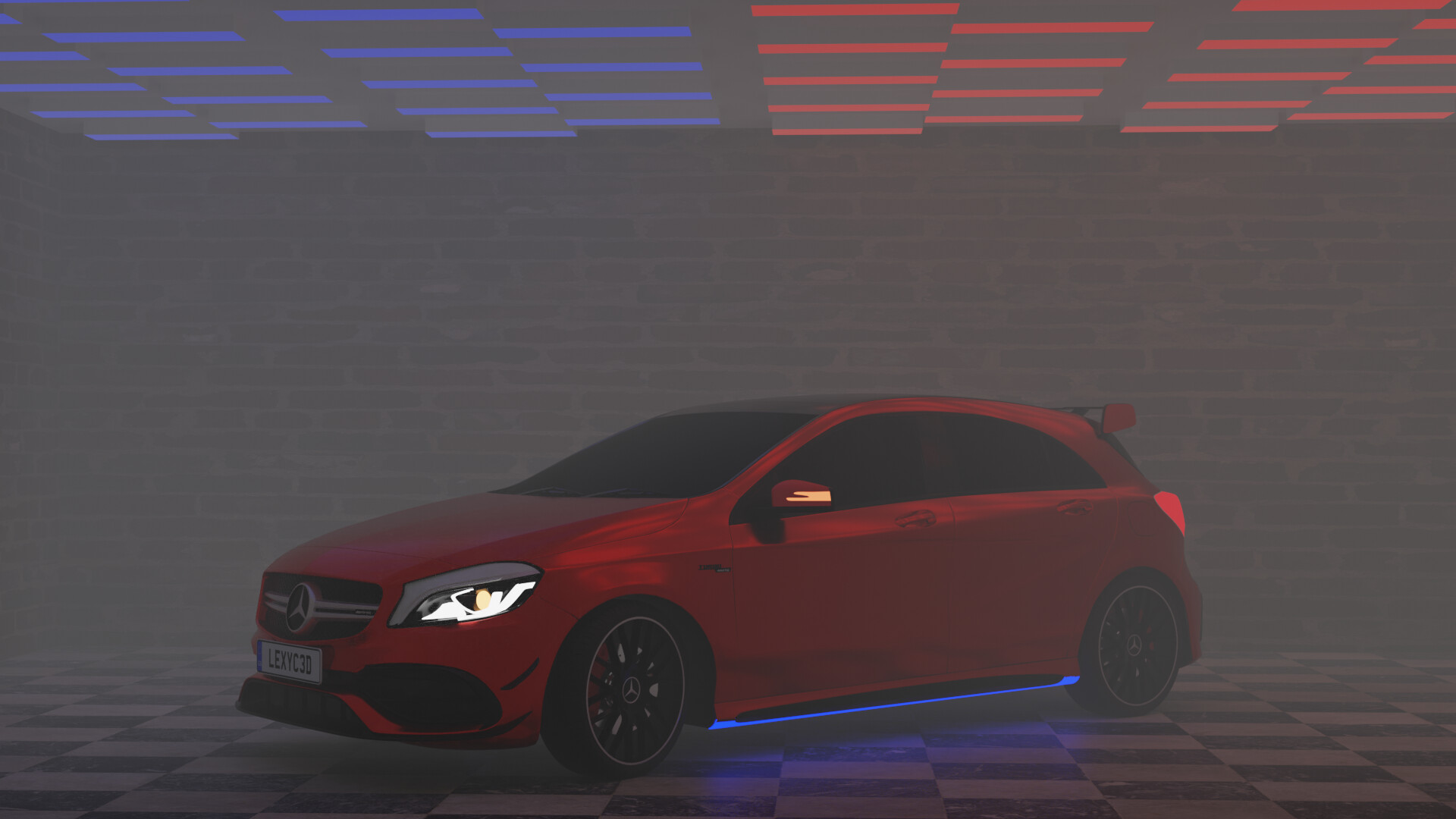 ArtStation - Garage with neon Lighy