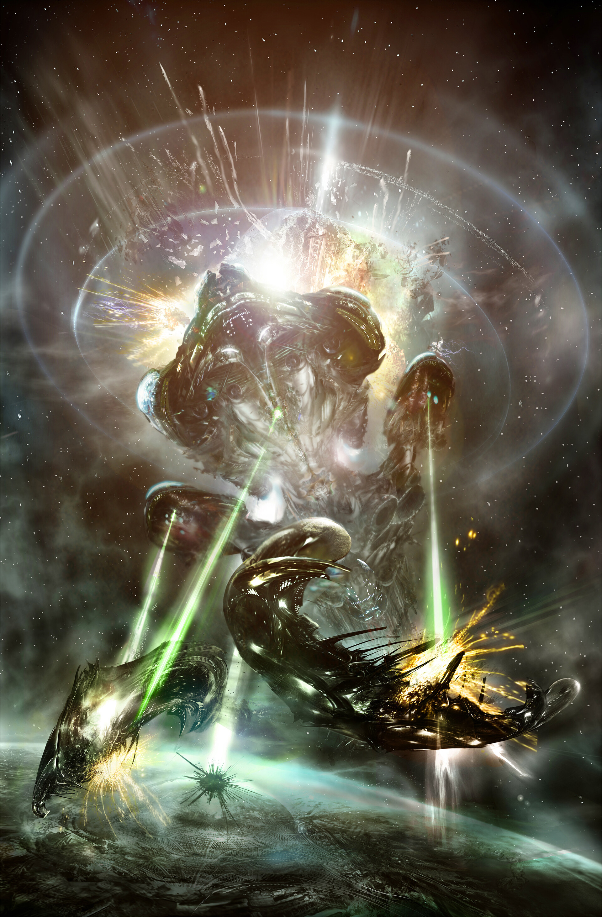 ArtStation - Dark Intelligence cover art 2013 - design stage