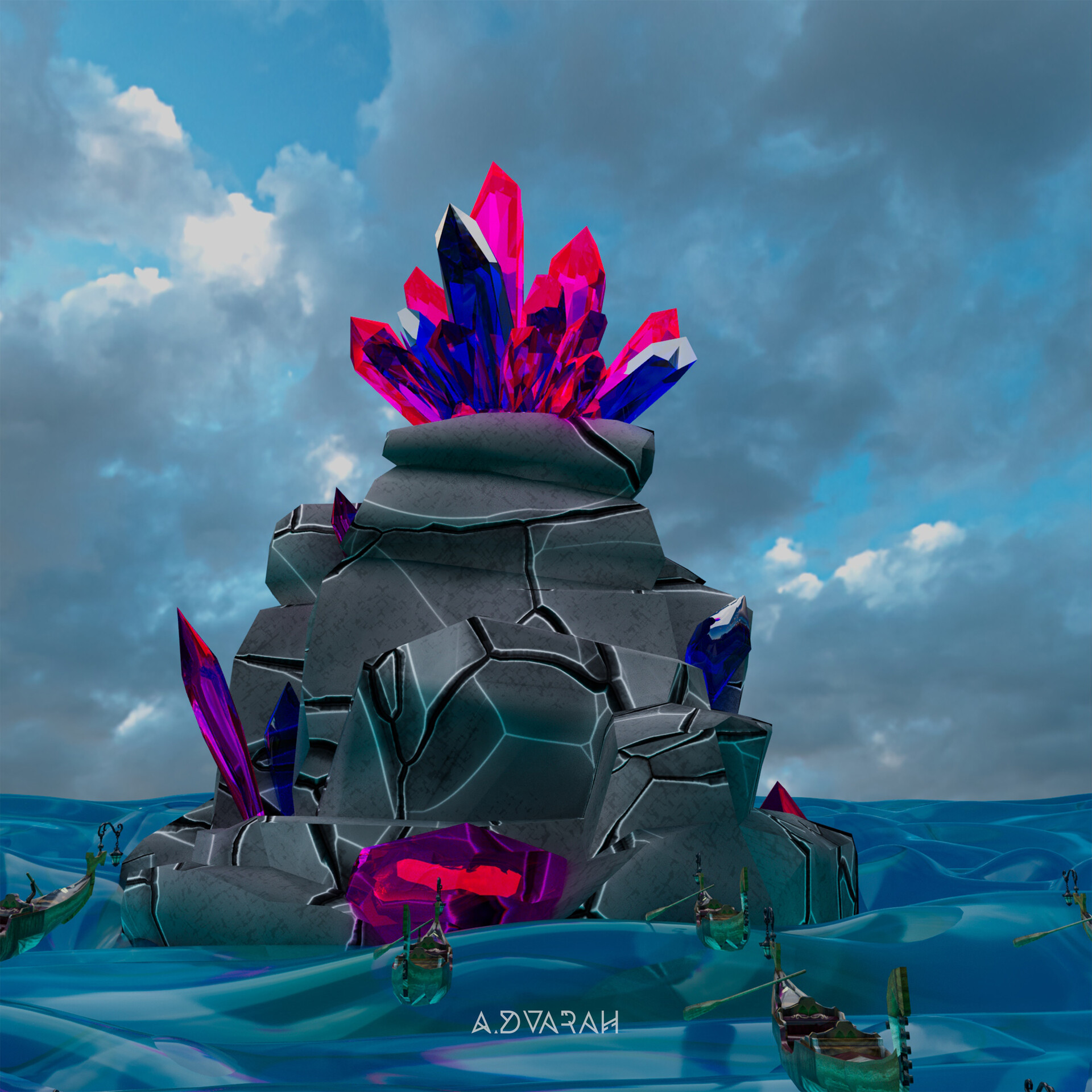 ArtStation - The crystal island