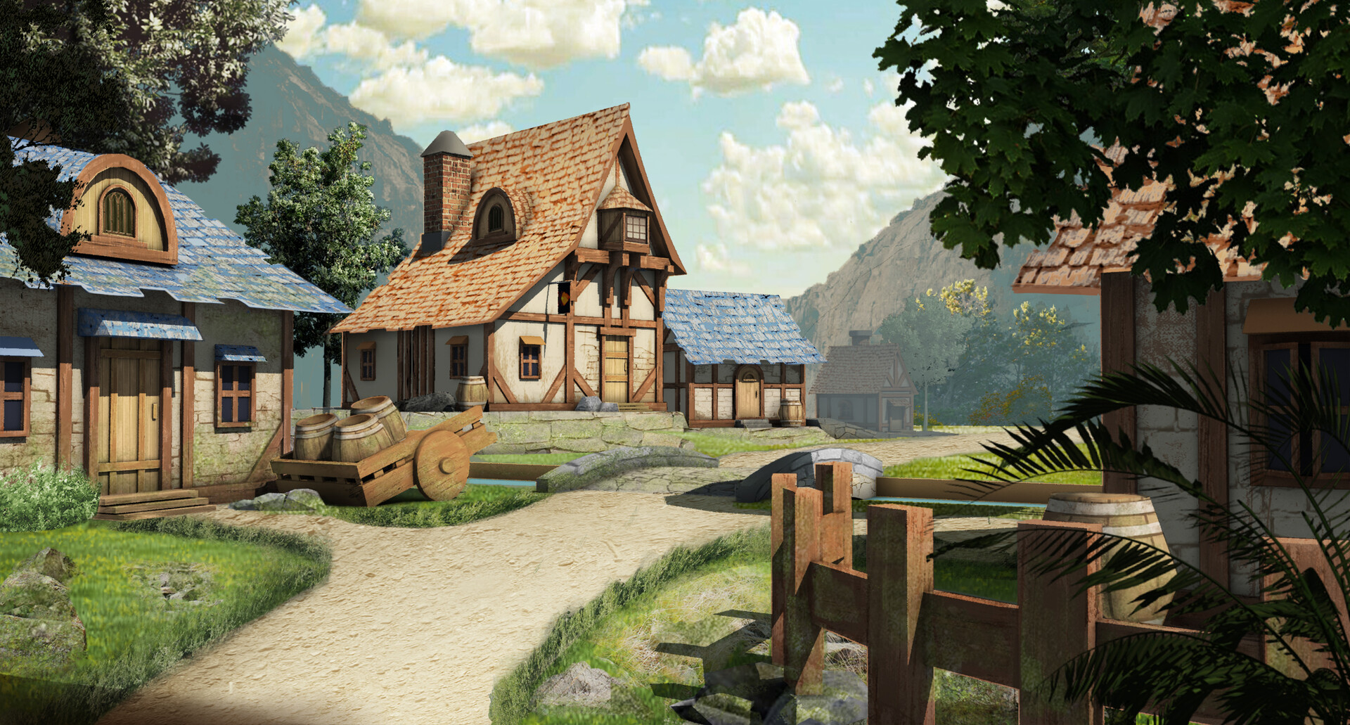 ArtStation - Environment Design 2 : Medieval Village