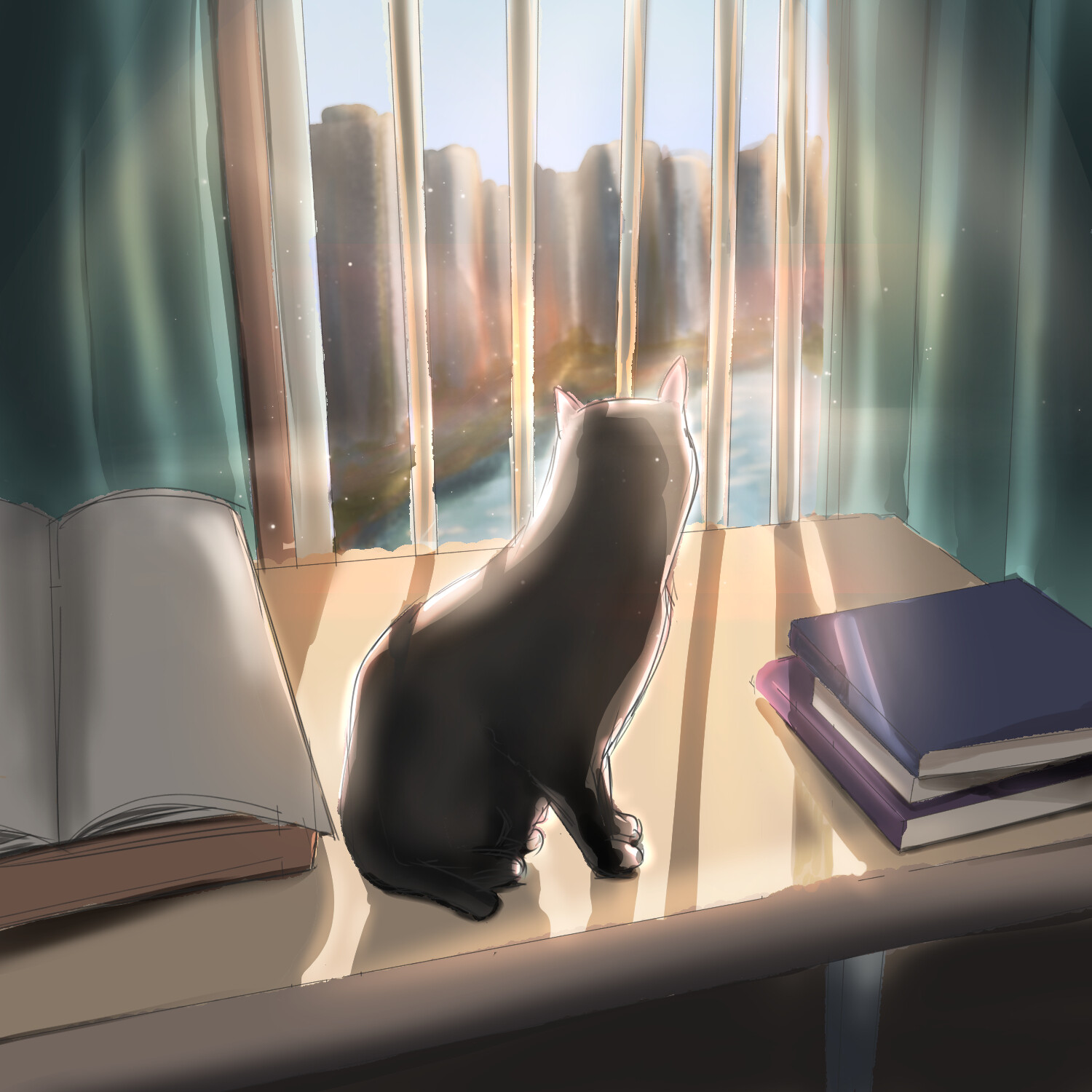 ArtStation - cat in sunlight