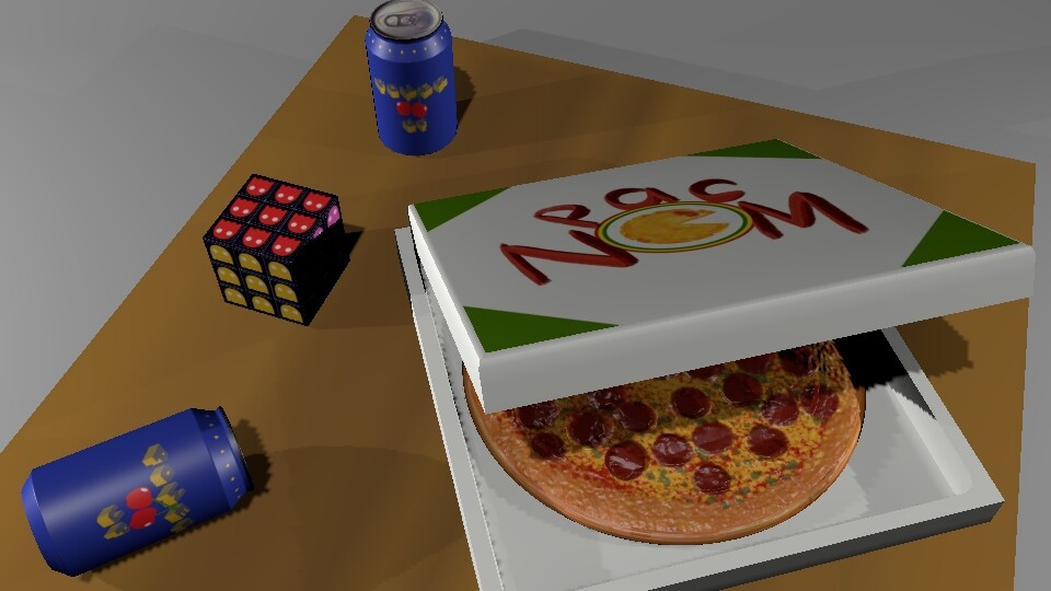 ArtStation - UV Mapping and Texture Study: Pizza Box, Rubix, Soda