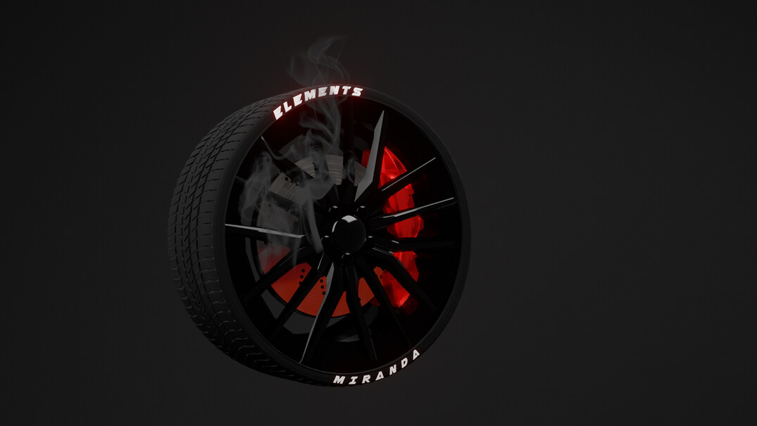 ArtStation - Tires and a red-hot wheel, smoke.