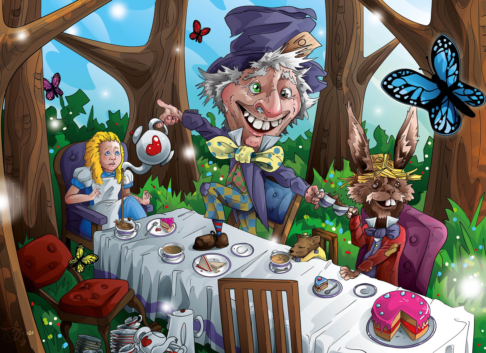 Alice In Wonderland Tea Party Background
