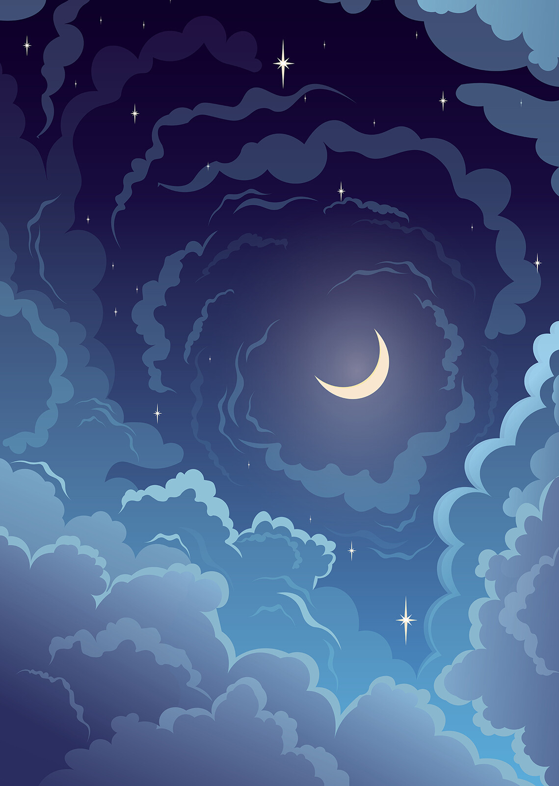 ArtStation - Moon cloudy sky