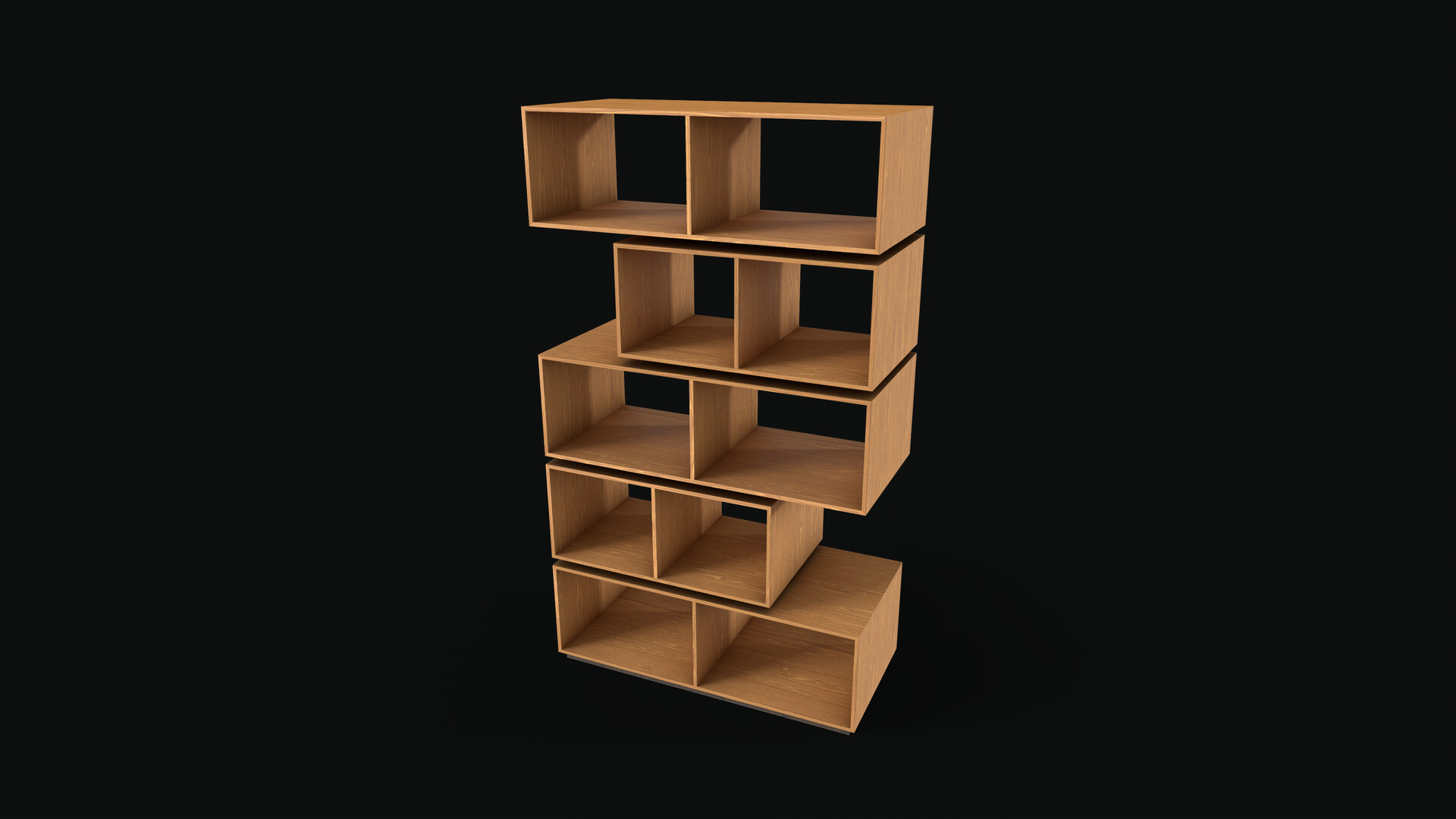 ArtStation - Modern Oak Shelving Bookcase 4K PBR Low-Poly
