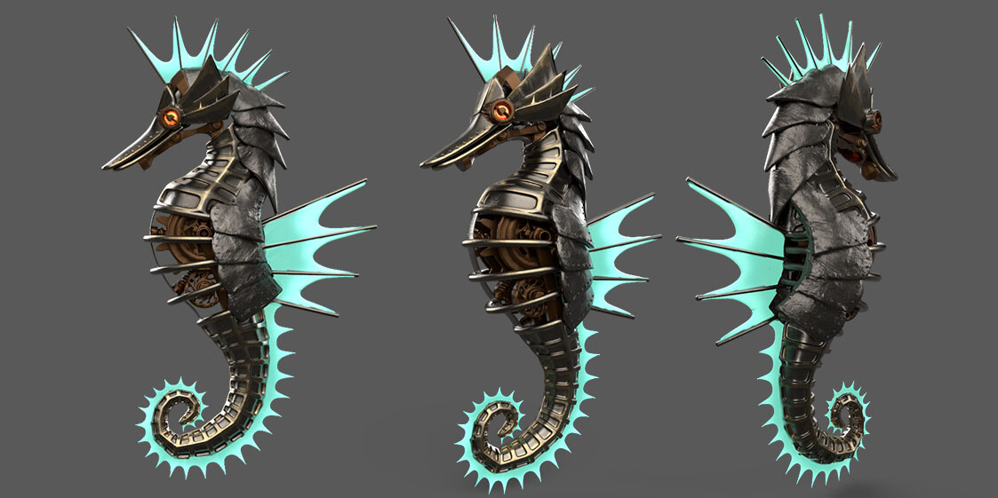ArtStation - Fuser - Steampunk Seahorse