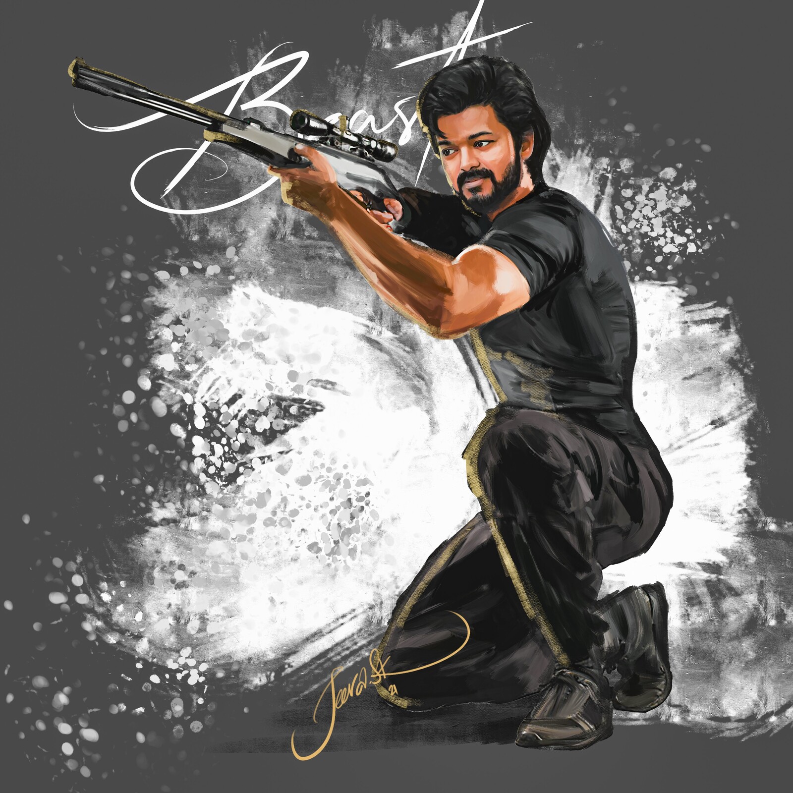 Jeeva Artist SK - Beast Thalapathy Vijay Artwork 2021 #beast #master # ...