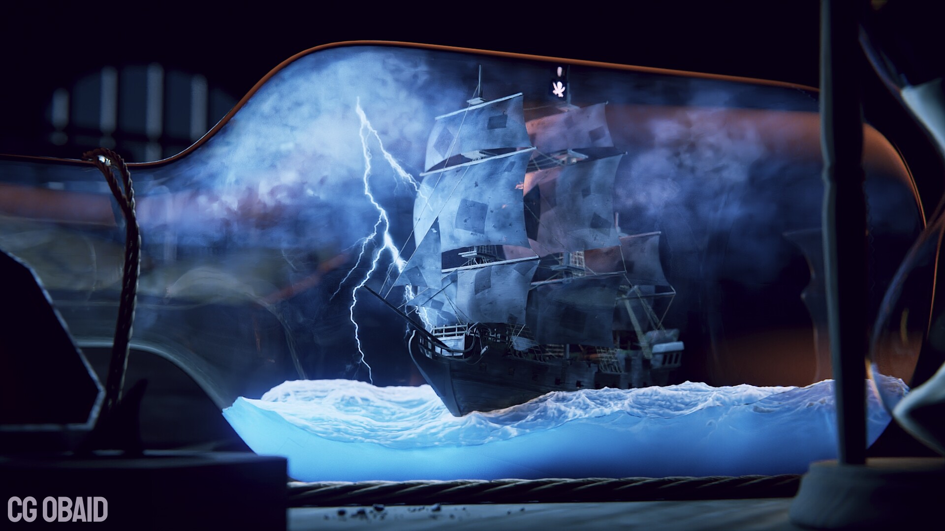 ArtStation - Ship in a Bottle