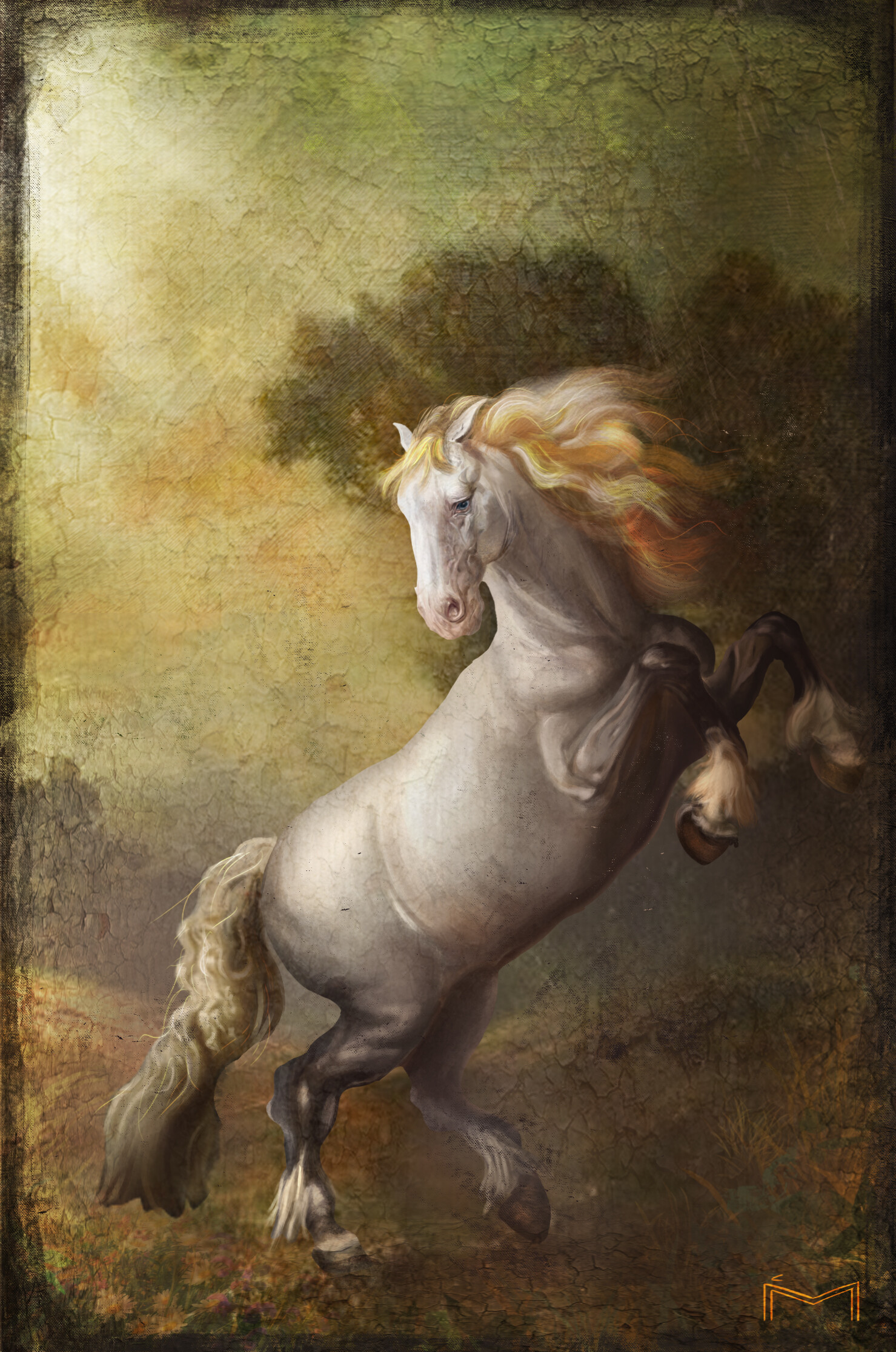 Rearing Horse Painting