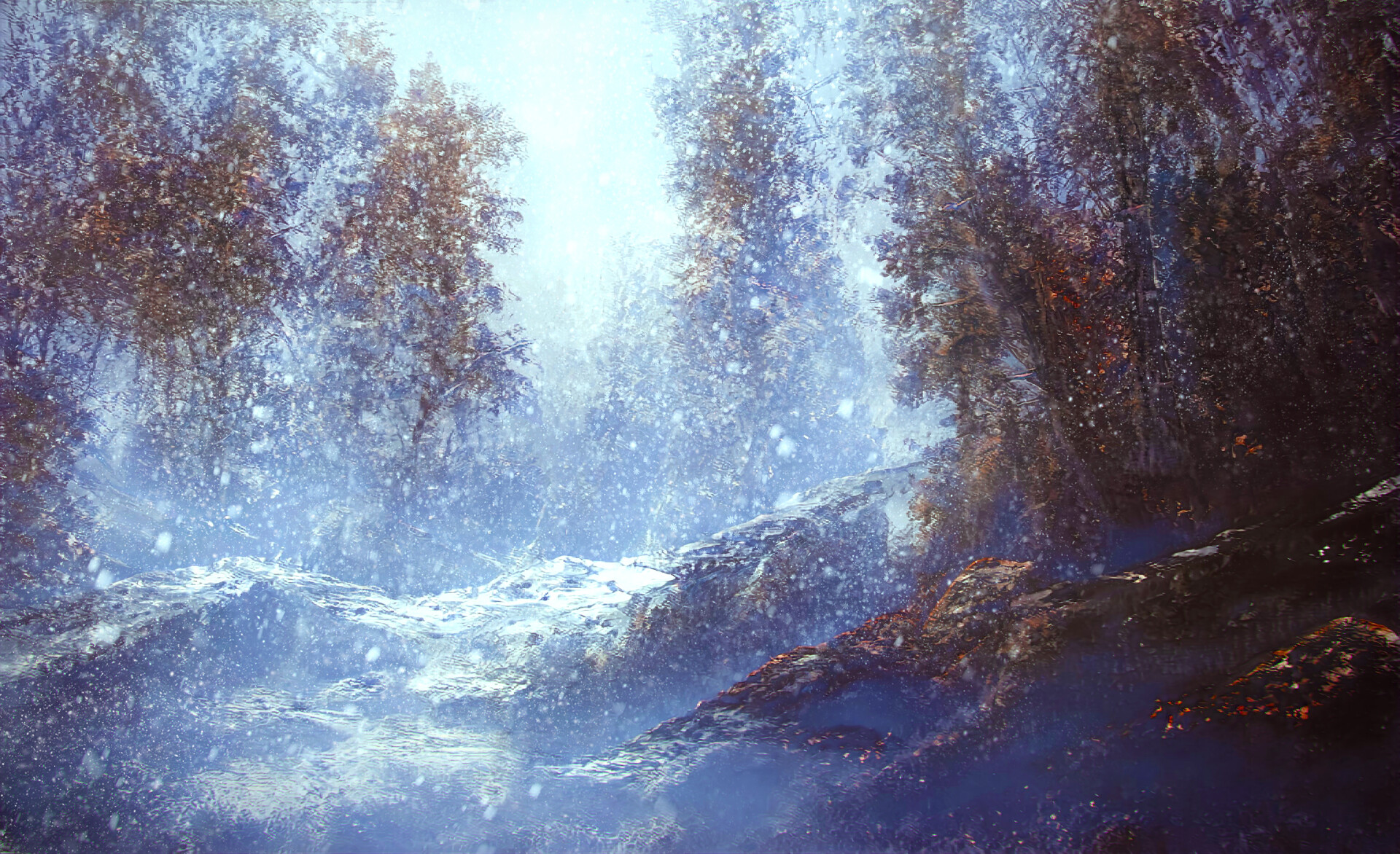 ArtStation - Snowy forest, James Suret