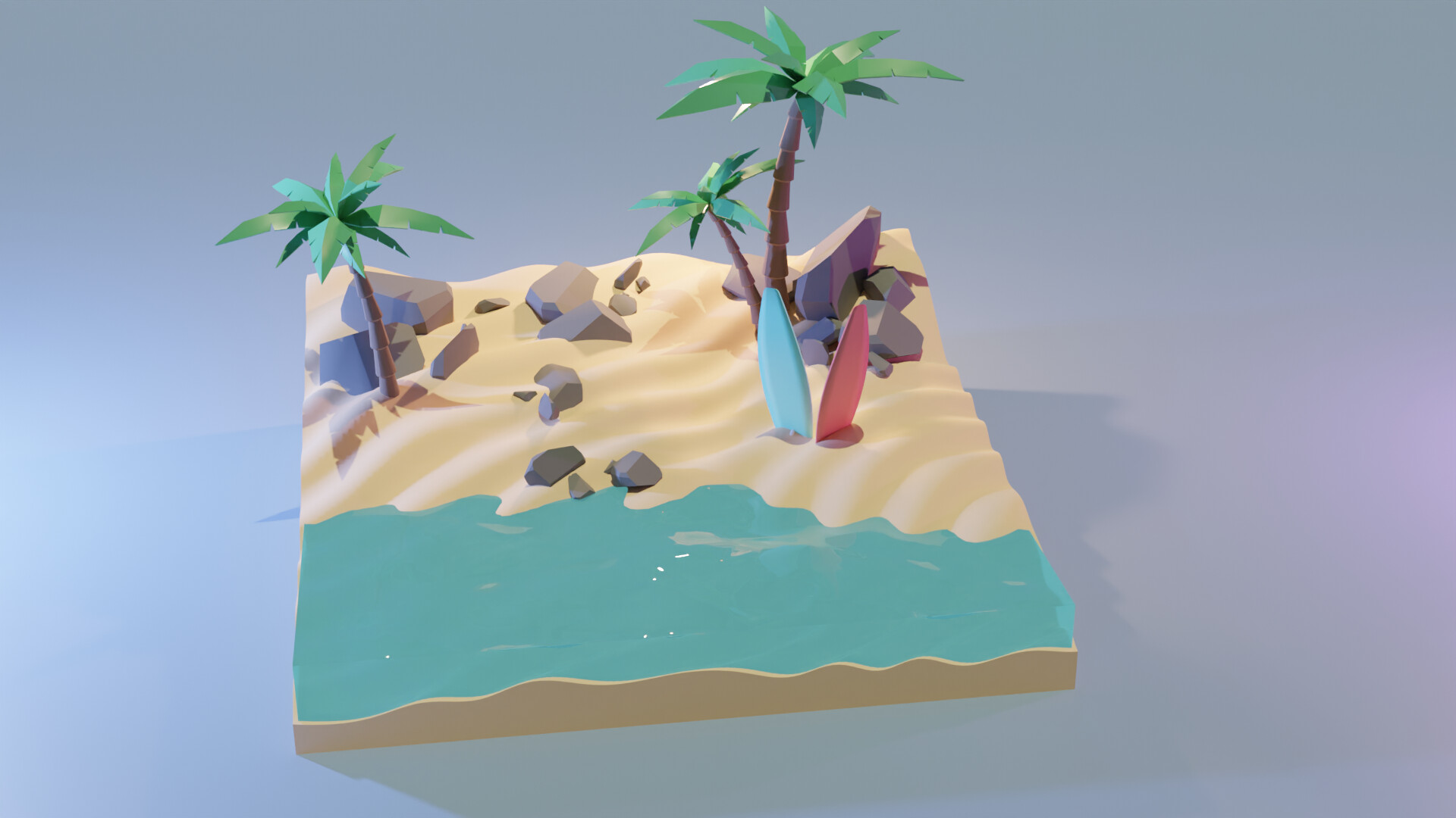 ArtStation - Low Poly Beach Scene