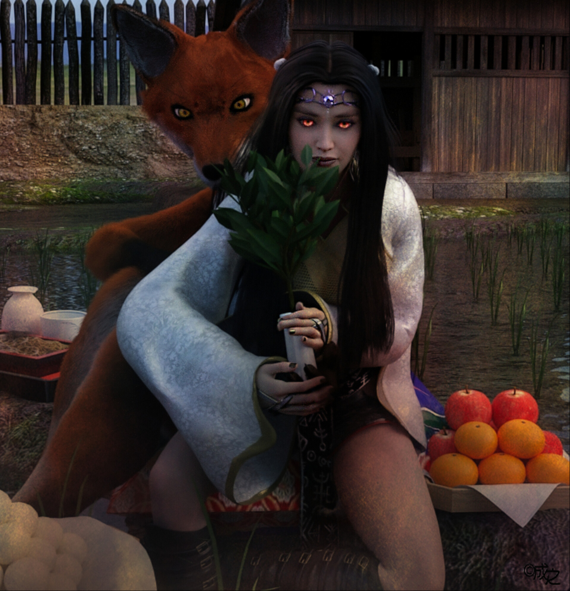 ArtStation - UKA NO MITAMA NO KAMI (JAPANESE ANCIENT GODDESS WHO CONTROLS A GOOD HARVEST)