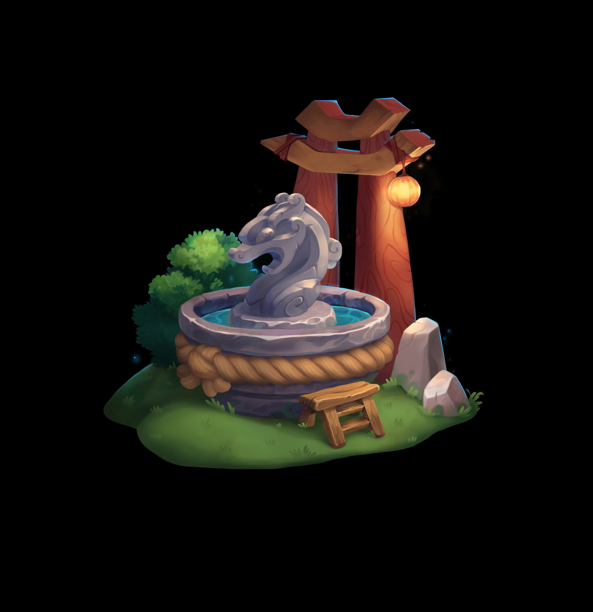 ArtStation - Dragon Diorama 2D art