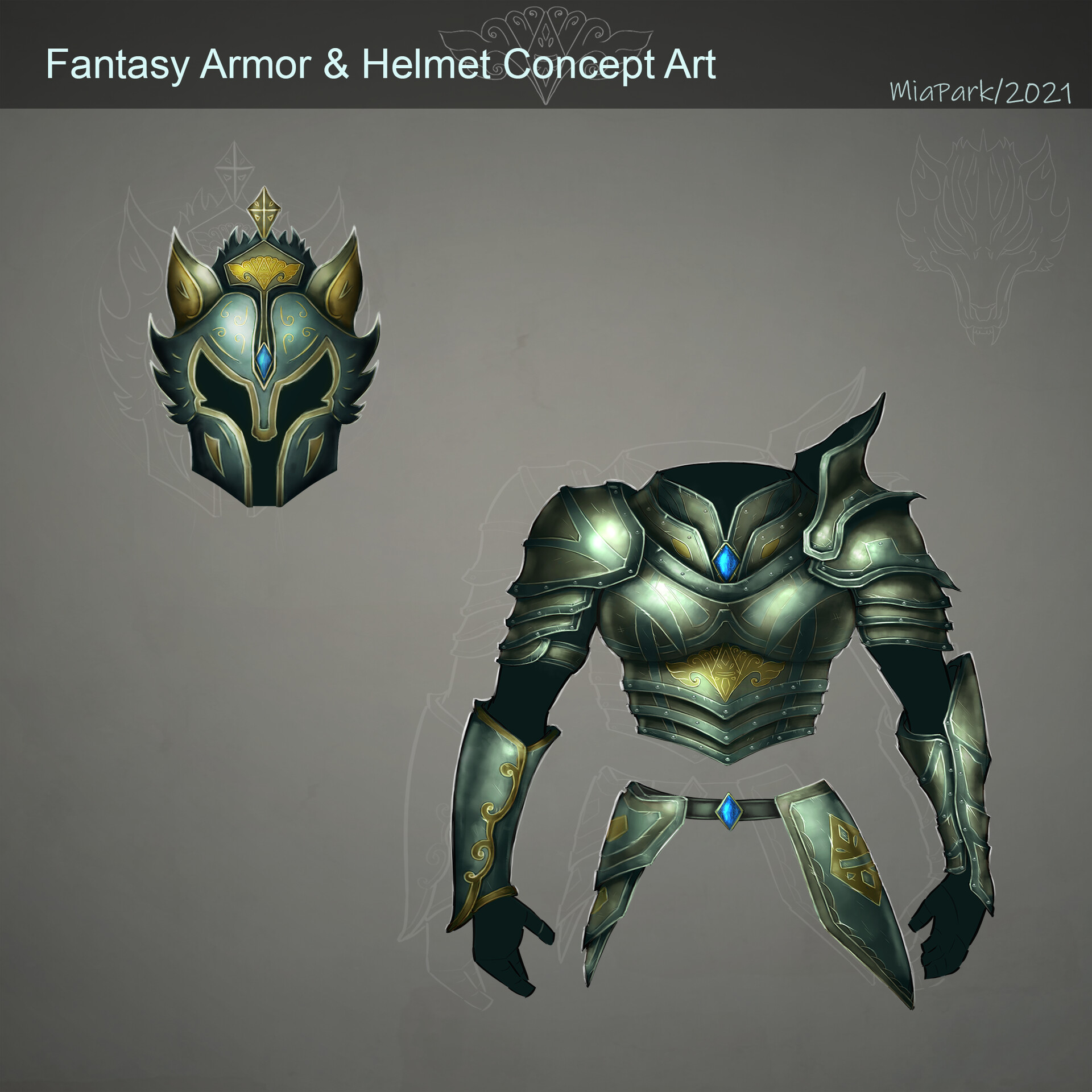 ArtStation - Fantasy Concept Art - Armor & Helmet