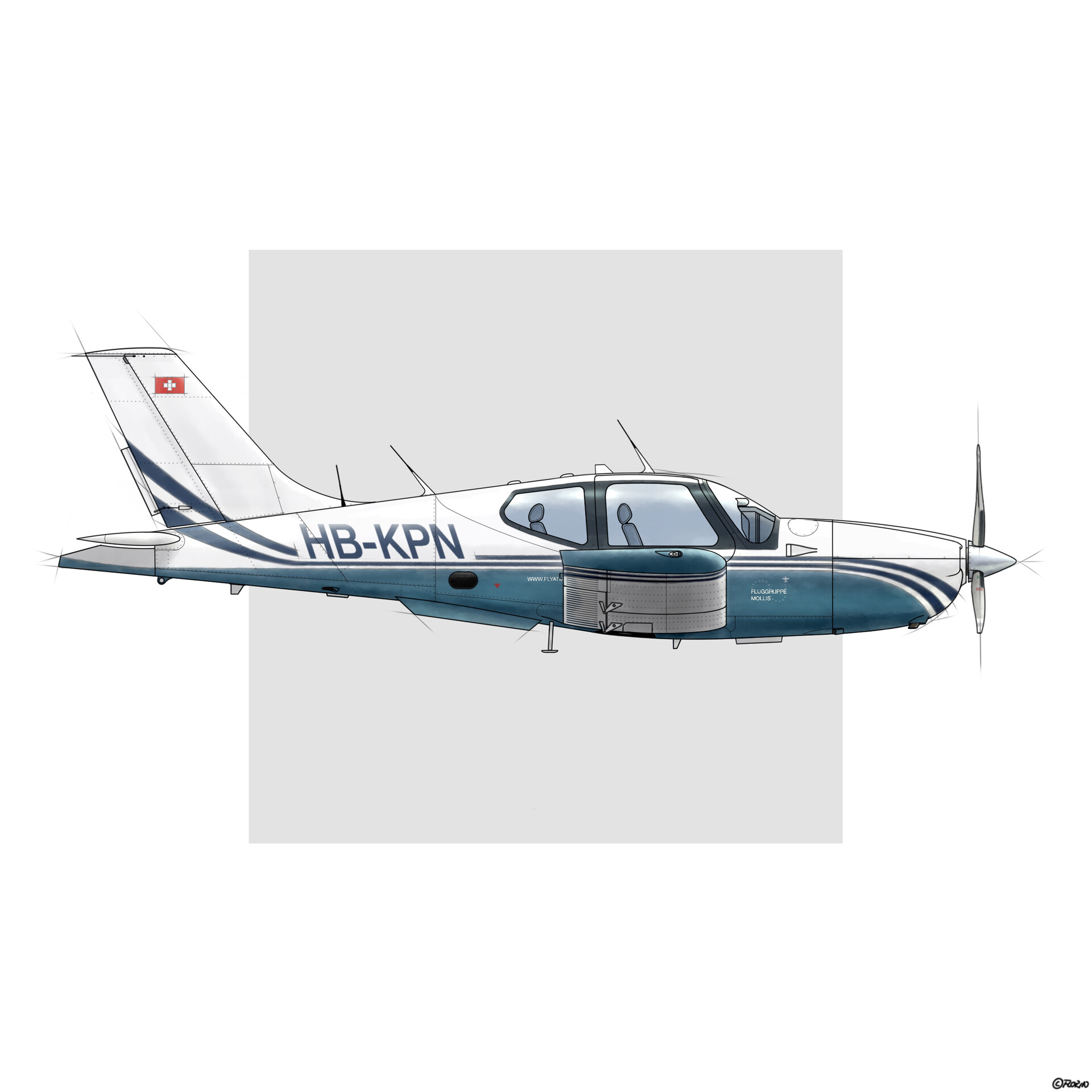 ArtStation - Socata TB20GT Trinidad sideview